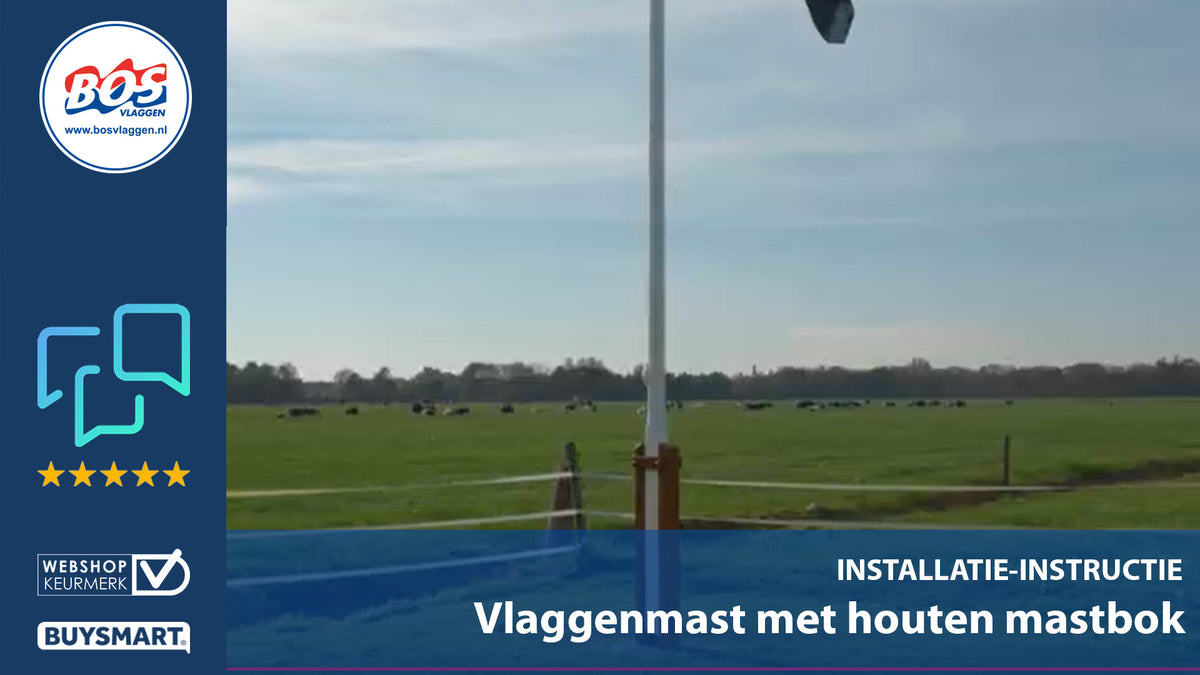 Houten vlaggenmast 4 t/m 9 meter kopen